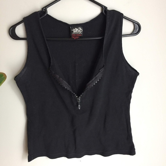Biker Design | Tops | Vintage Biker Design Biker Cotton Crop Tank Top ...